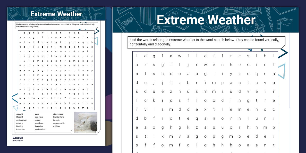 Extreme Weather: Word Search (teacher made) - Twinkl