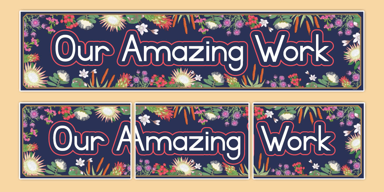 Fynbos-Themed Our Amazing Work Display Banner - Twinkl
