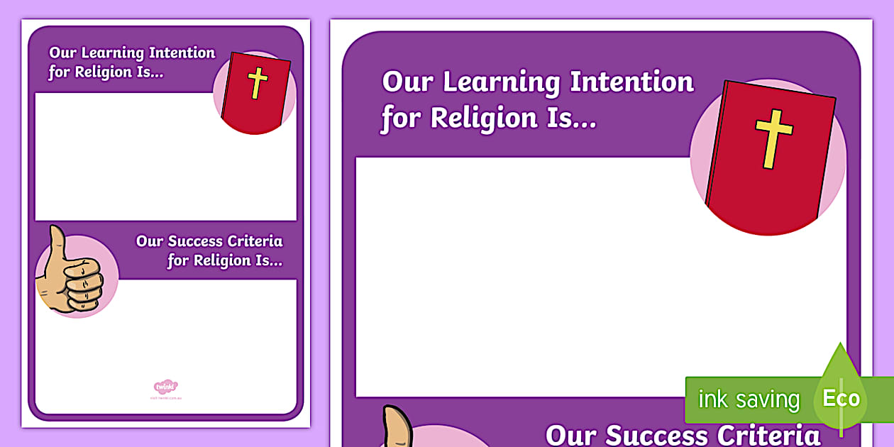 VIC Learning Intention and Success Criteria A4 Display Poster