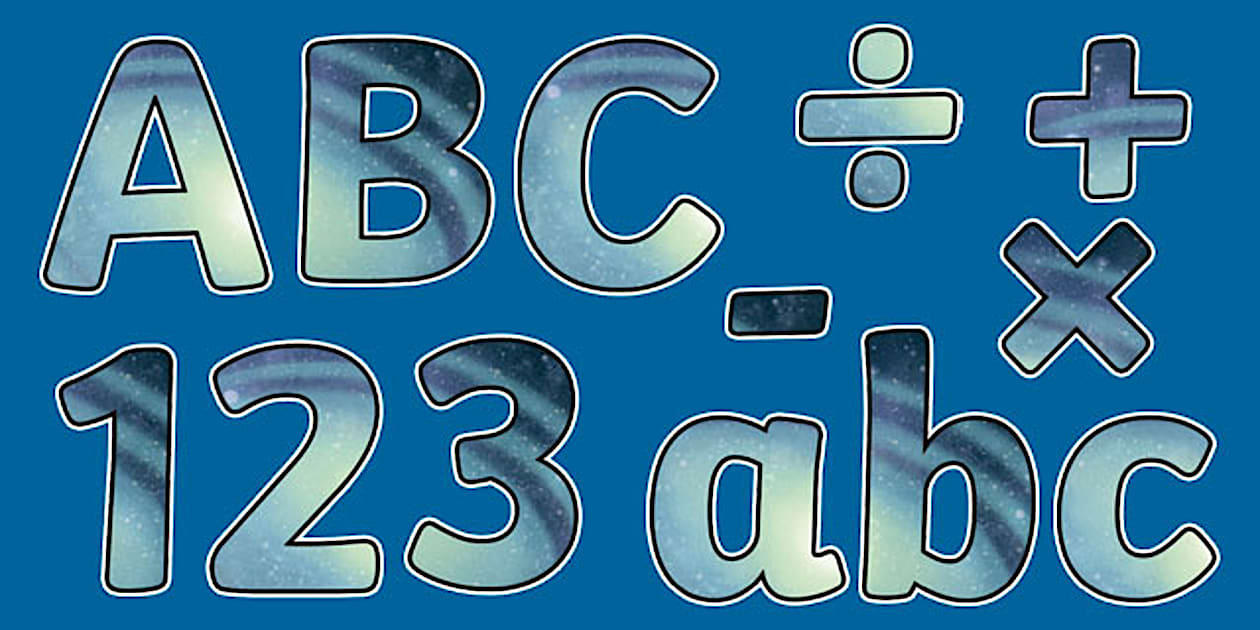 Earth and Space Themed Display Letters and Numbers Pack