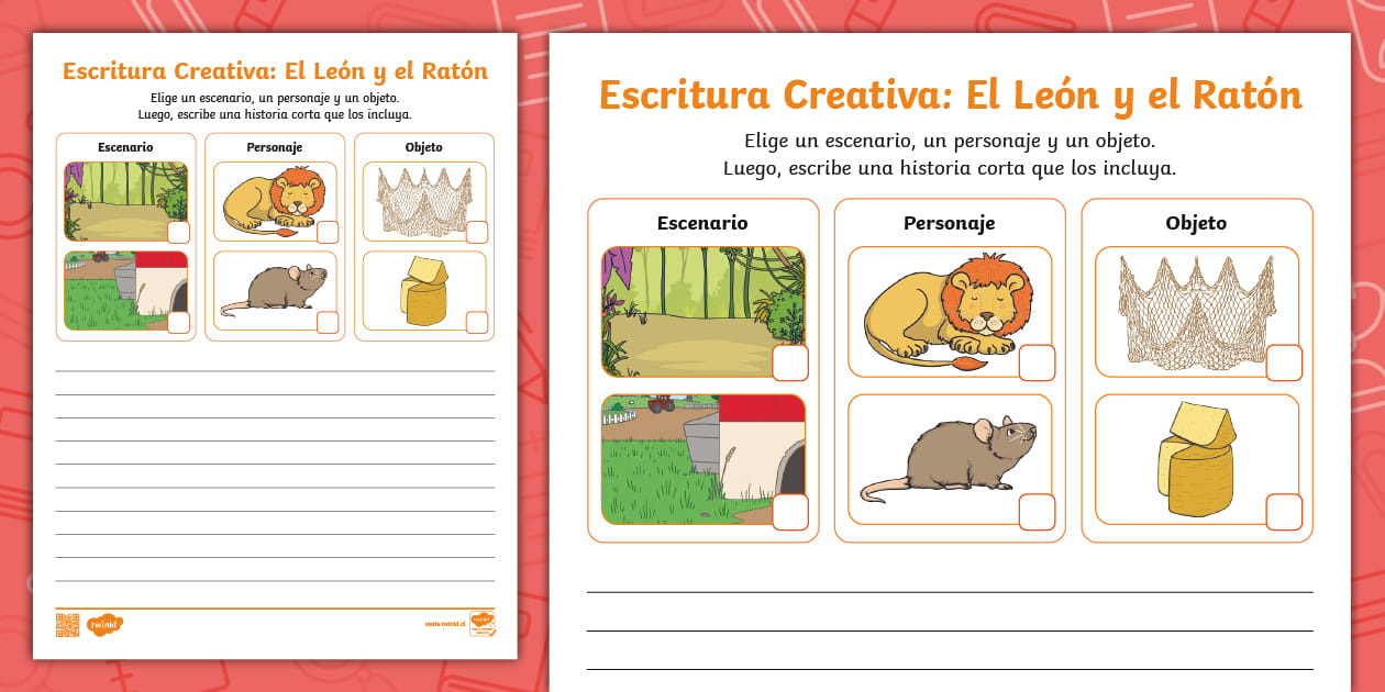 Guía de Trabajo: Escritura Creativa - El León y el Ratón