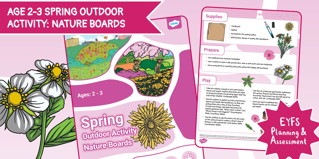 Ages 2 - 3 Outdoor Learning Spring Nature Boards