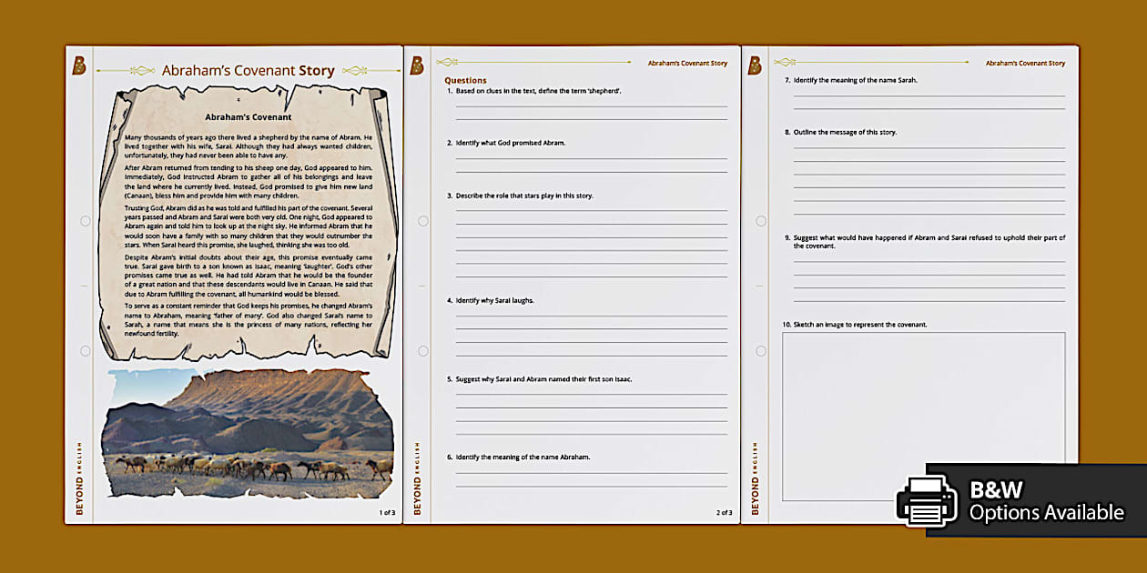 Abraham's Covenant Story - Activities (teacher made)