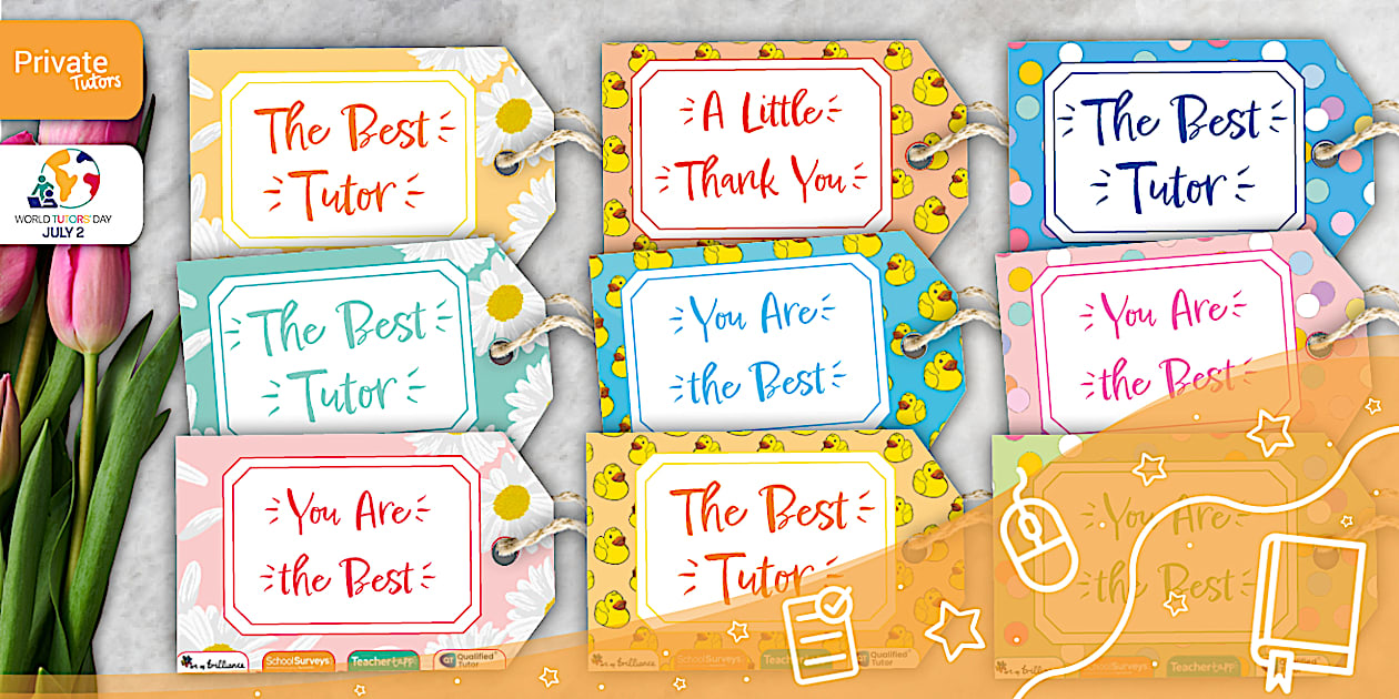 Tutor Gift Tags | World Tutors' Day