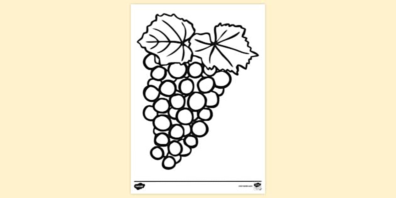 Grapes Sticker Colouring Sheet | Colouring Sheets - Twinkl