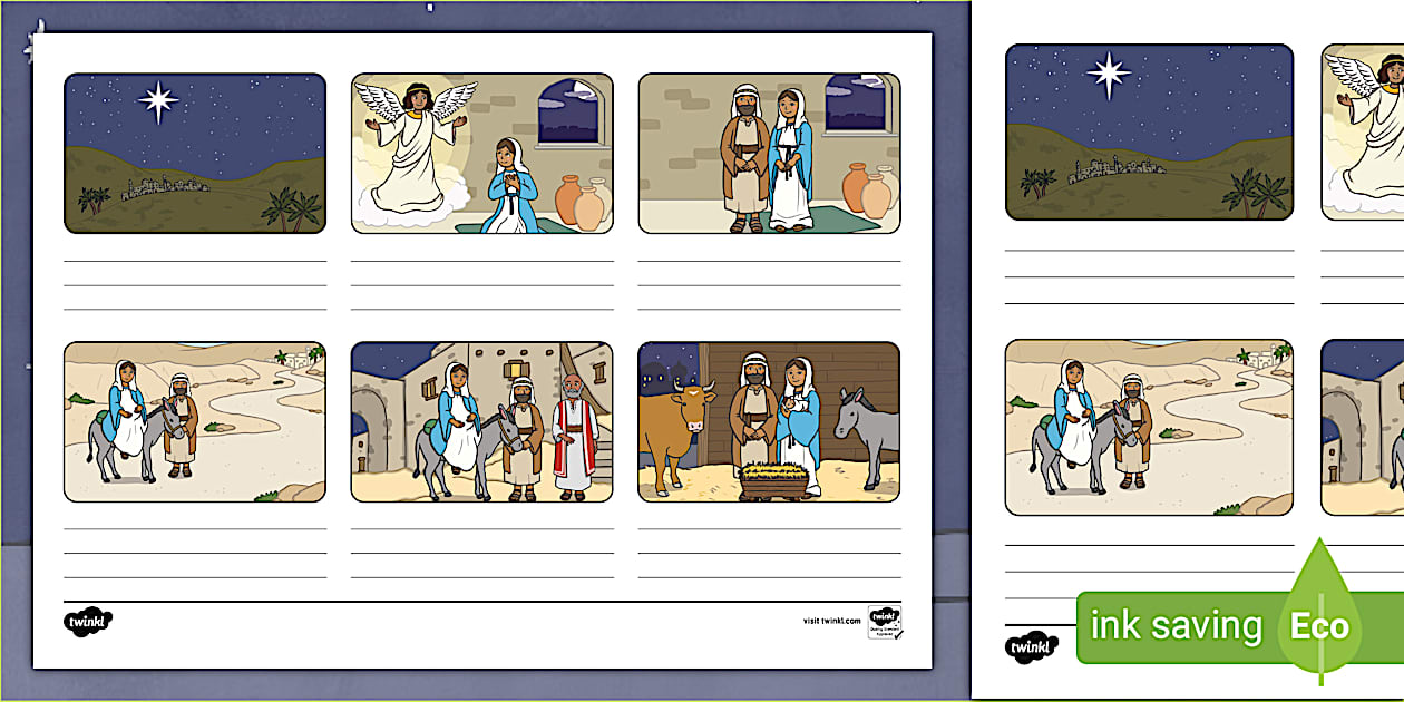 Nativity Storyboard Template (teacher made) - Twinkl
