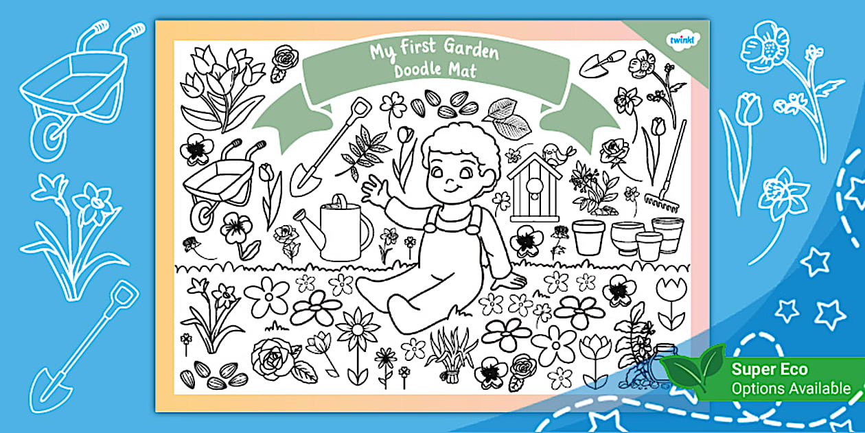 Garden-Themed Doodle Mat (Teacher-Made) - Twinkl