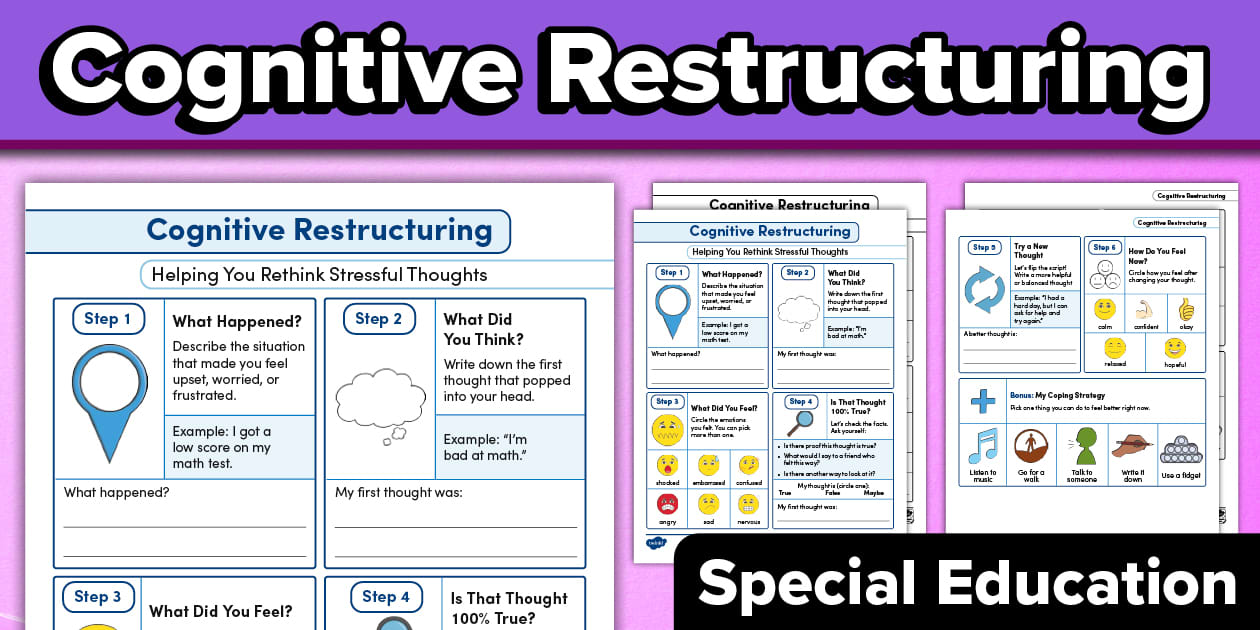 Cognitive Restructuring Worksheet | SPED | Twinkl USA