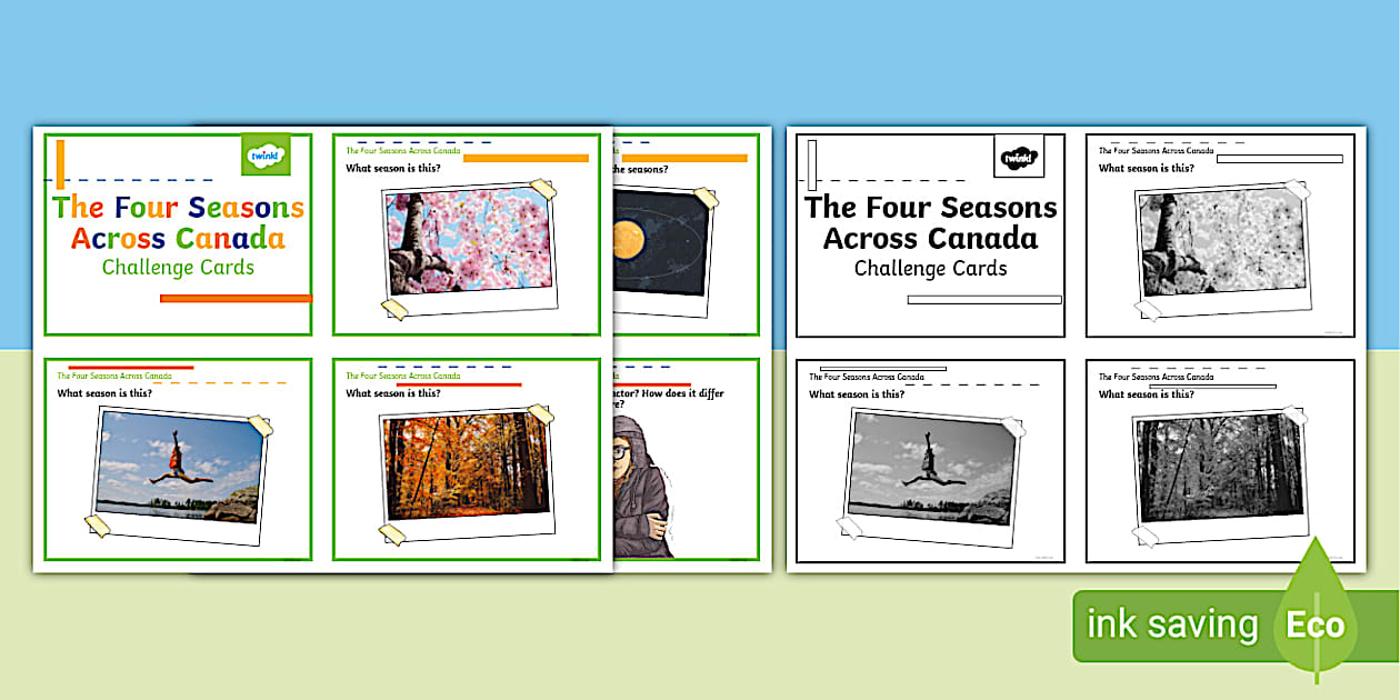 The Four Seasons Across Canada Challenge Cards - Twinkl