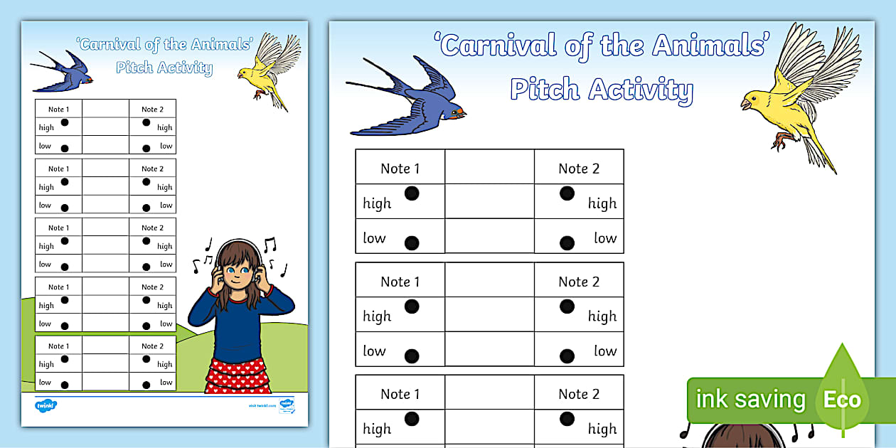 👉 KS1 Carnival of the Animals Pitch Activity - Twinkl