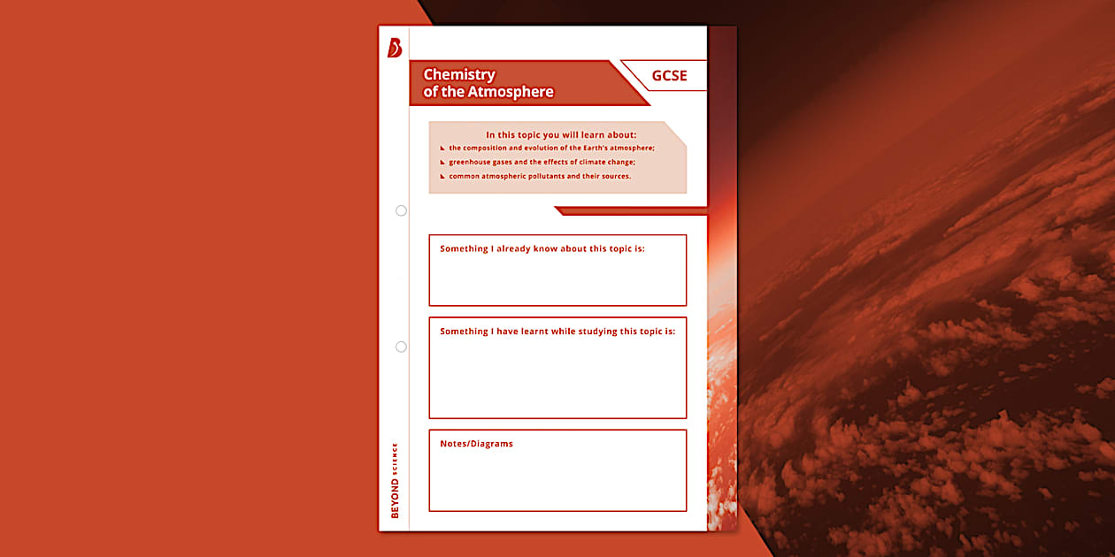 GCSE Chemistry of the Atmosphere Topic Title Page - Twinkl