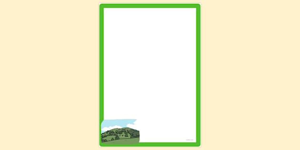 Simple Blank Countryside Page Border | Page Borders | Twinkl