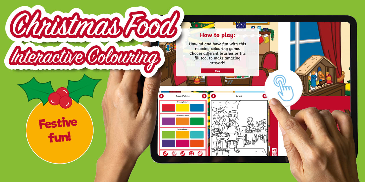 Foundation Phase Life Skills - Christmas Food - Interactive Colouring (CAPS