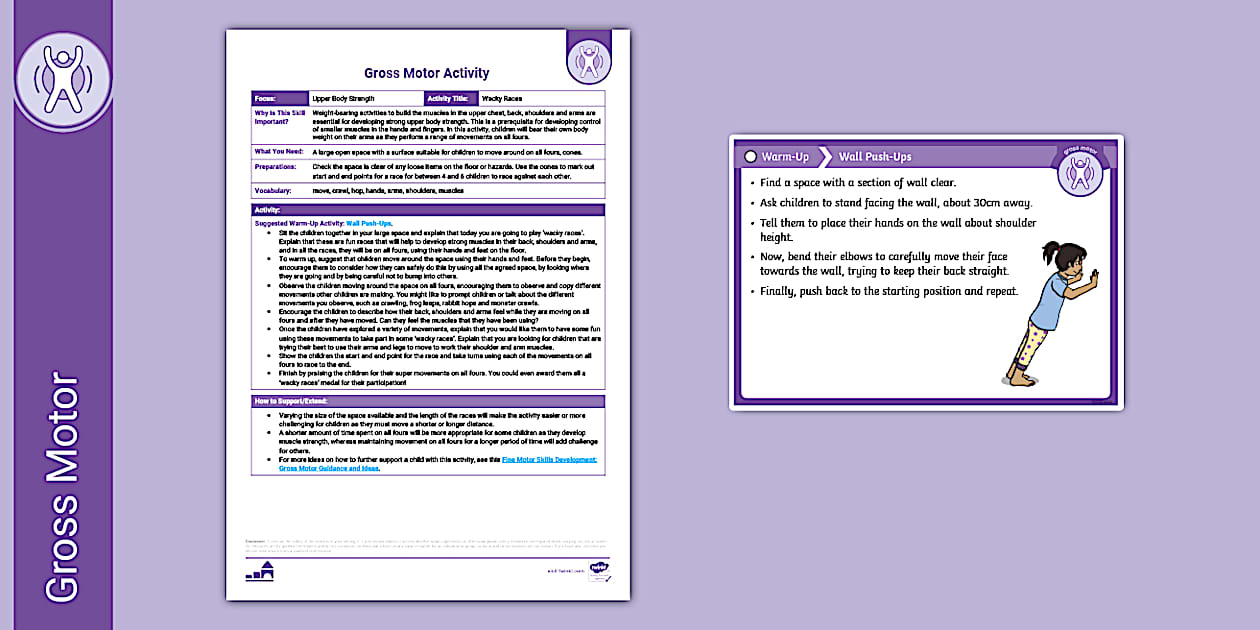 Gross Motor Adult-Led Activity: Wacky Races (teacher made)