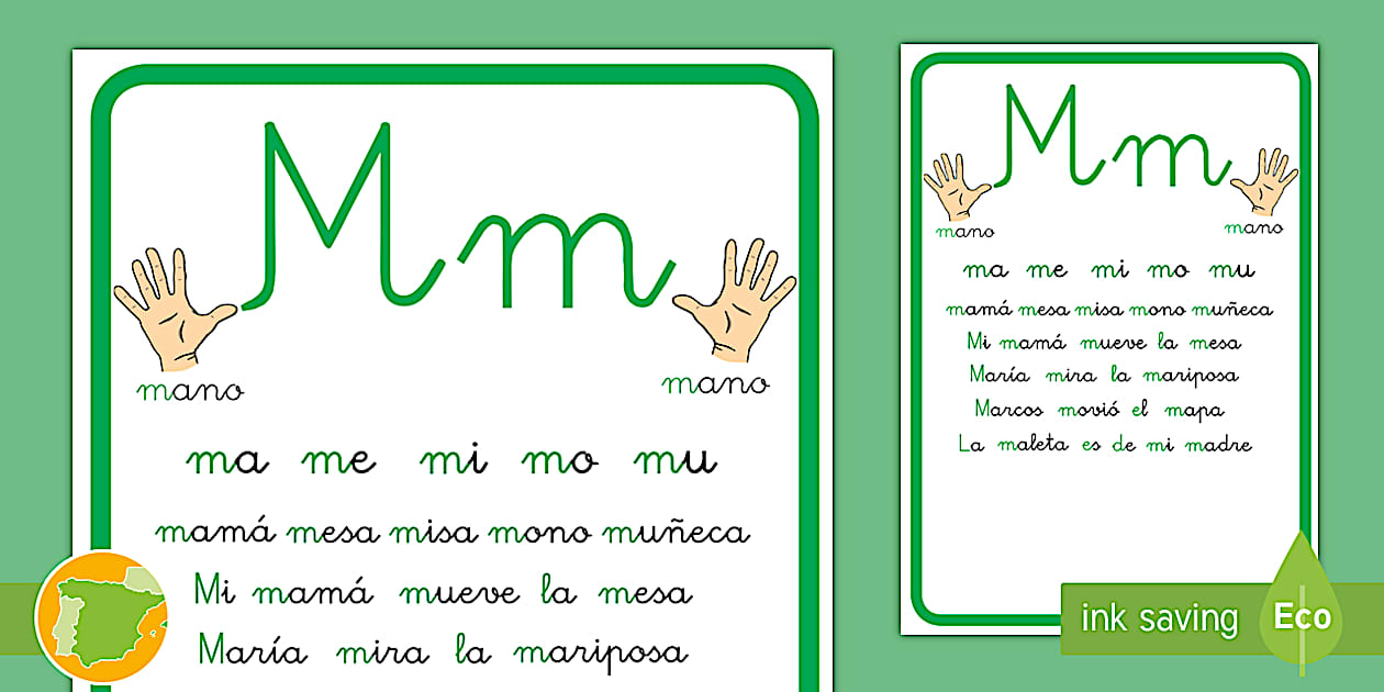 Cartilla de lectura: La letra M (teacher made) - Twinkl