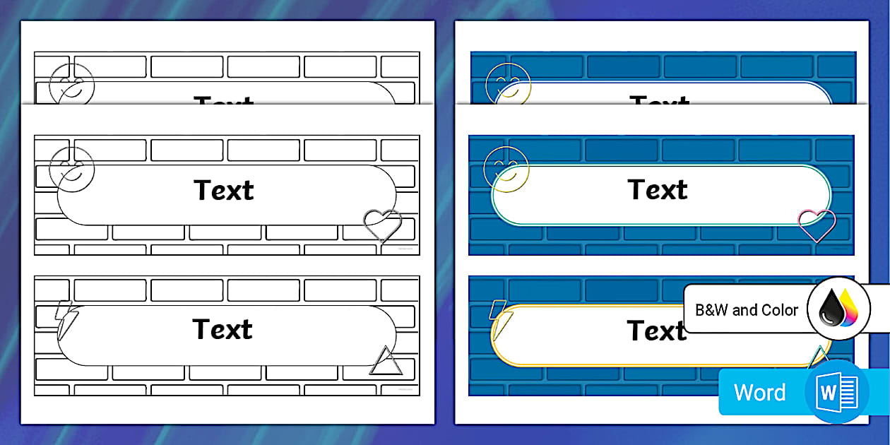 Welcome Back! Neon Theme Editable Desk Nameplates - Twinkl