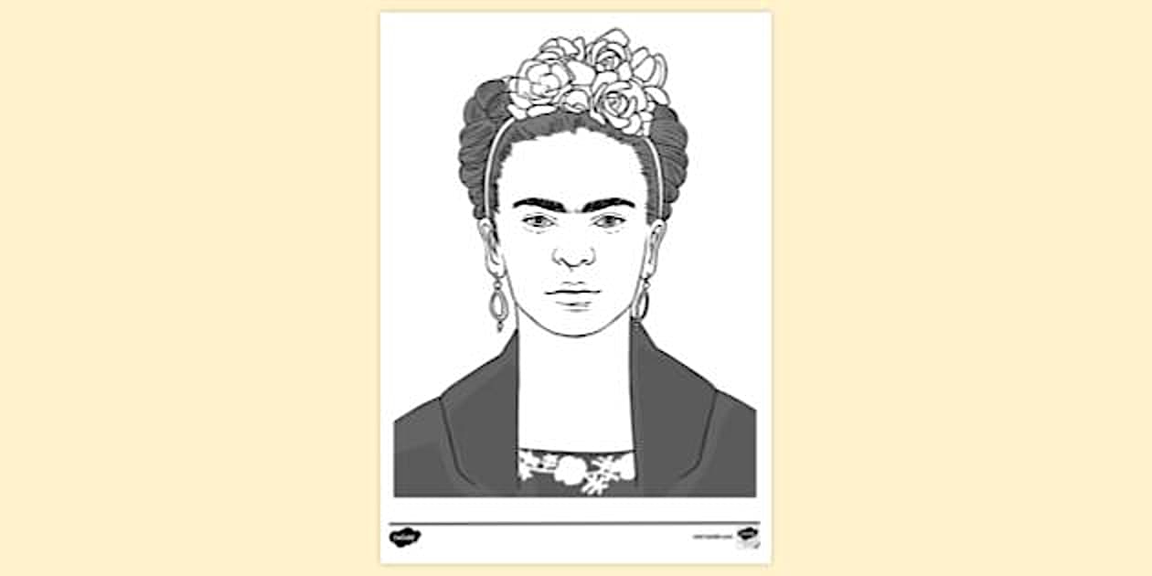 Frida Kahlo Colouring Sheet | Colouring Sheets - Twinkl