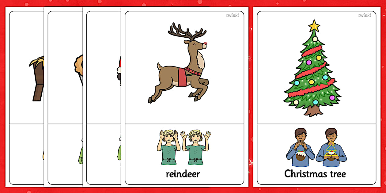 British Sign Language Christmas Sign Posters (teacher made)