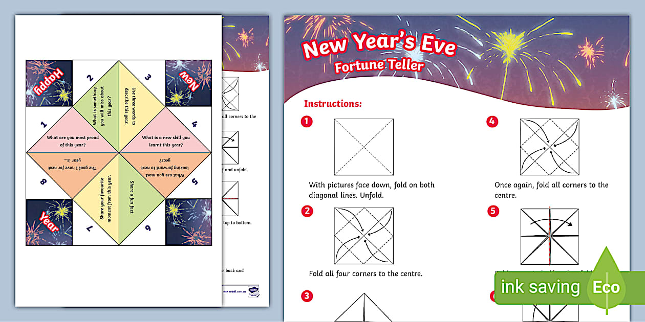 New Year's Eve Fortune Teller (teacher made) - Twinkl