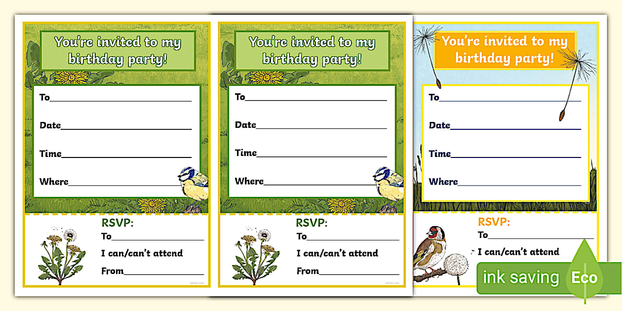 Dandelion-Themed Party Invitations | Twinkl | Party | KS1