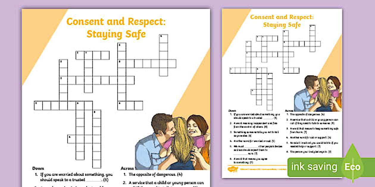 KS2 PSHE Consent Crossword | Consent, Respect & Staying Safe