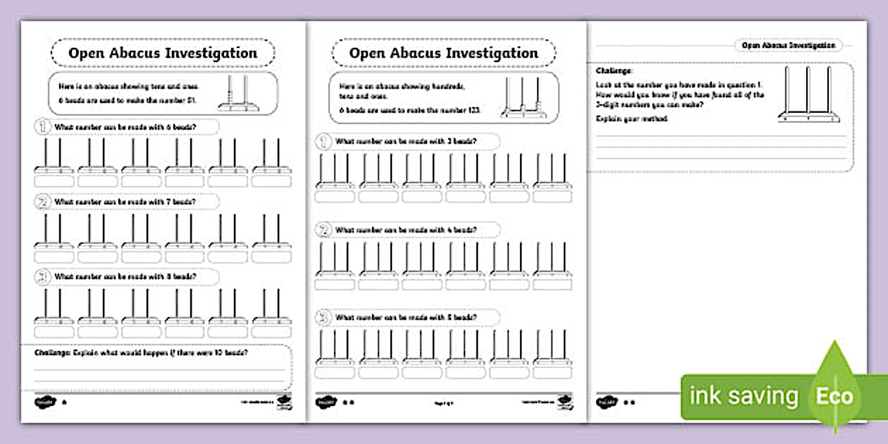 Abacus Worksheets with Answers | Abacus Activity Sheets