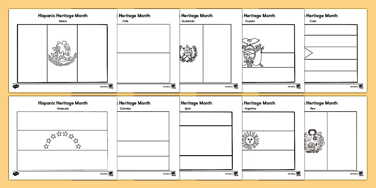 Hispanic Heritage Month | Coloring Pictures | Twinkl