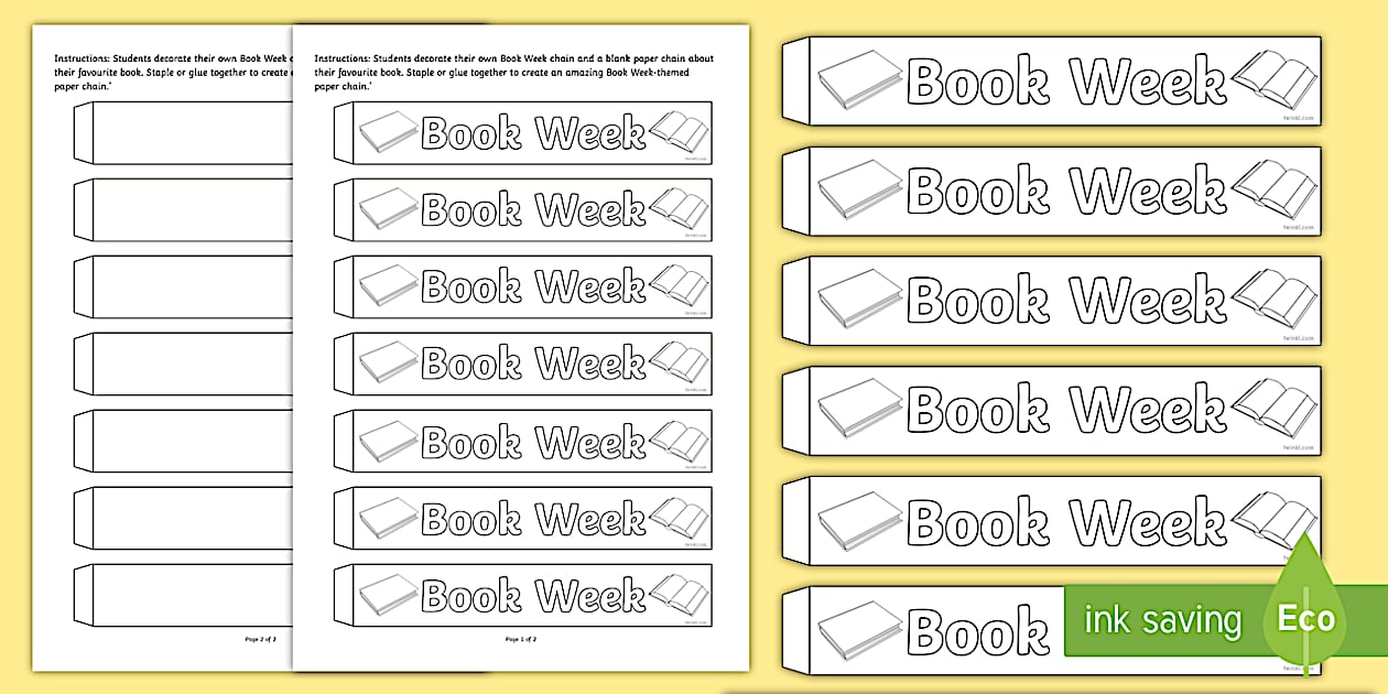 Book Week Paper Chain (teacher made) - Twinkl