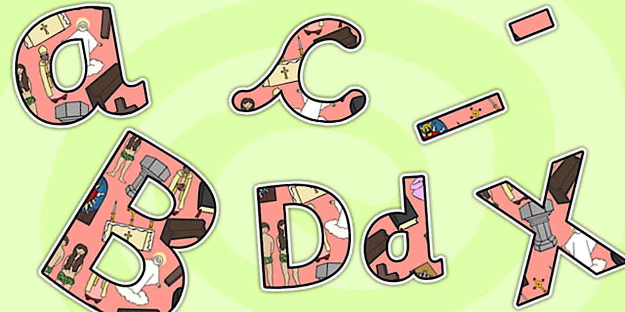 Christianity Themed A4 Display Lettering-christianity, themed, A4, display,