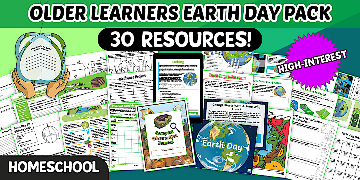 Earth Day Homeschool Pack for Older Children (teacher made)