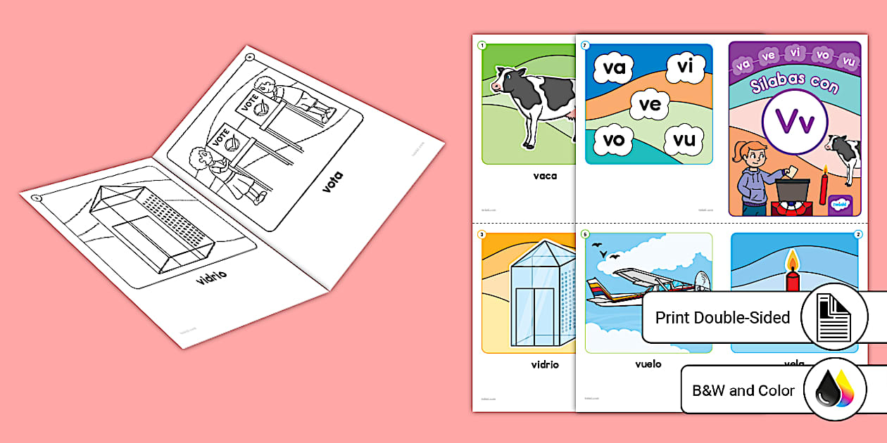 Libros fonéticos - Sílabas con Vv (Teacher-Made) - Twinkl