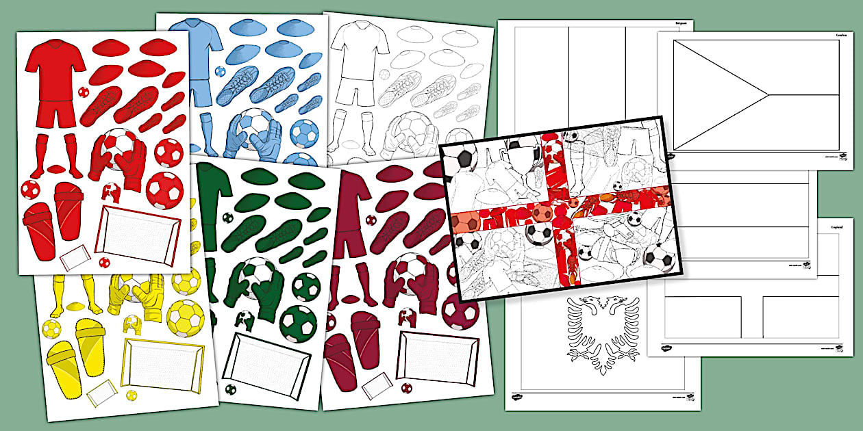 2024 Men's Euros Football Flags Collage Pack | Twinkl | KS2