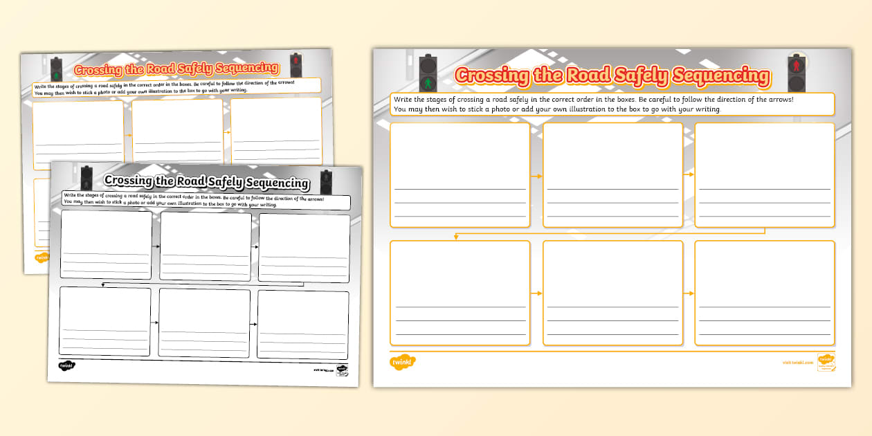 Crossing the Road Safely Sequencing Mind Map (teacher made)