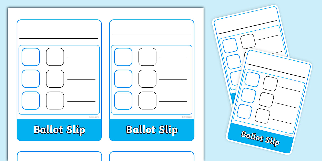 Write Your Own Ballot Slip Template (teacher made) - Twinkl