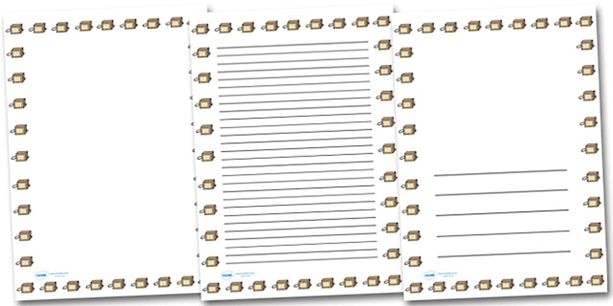 Editable Gas Mask Box Portrait Page Borders (teacher made)