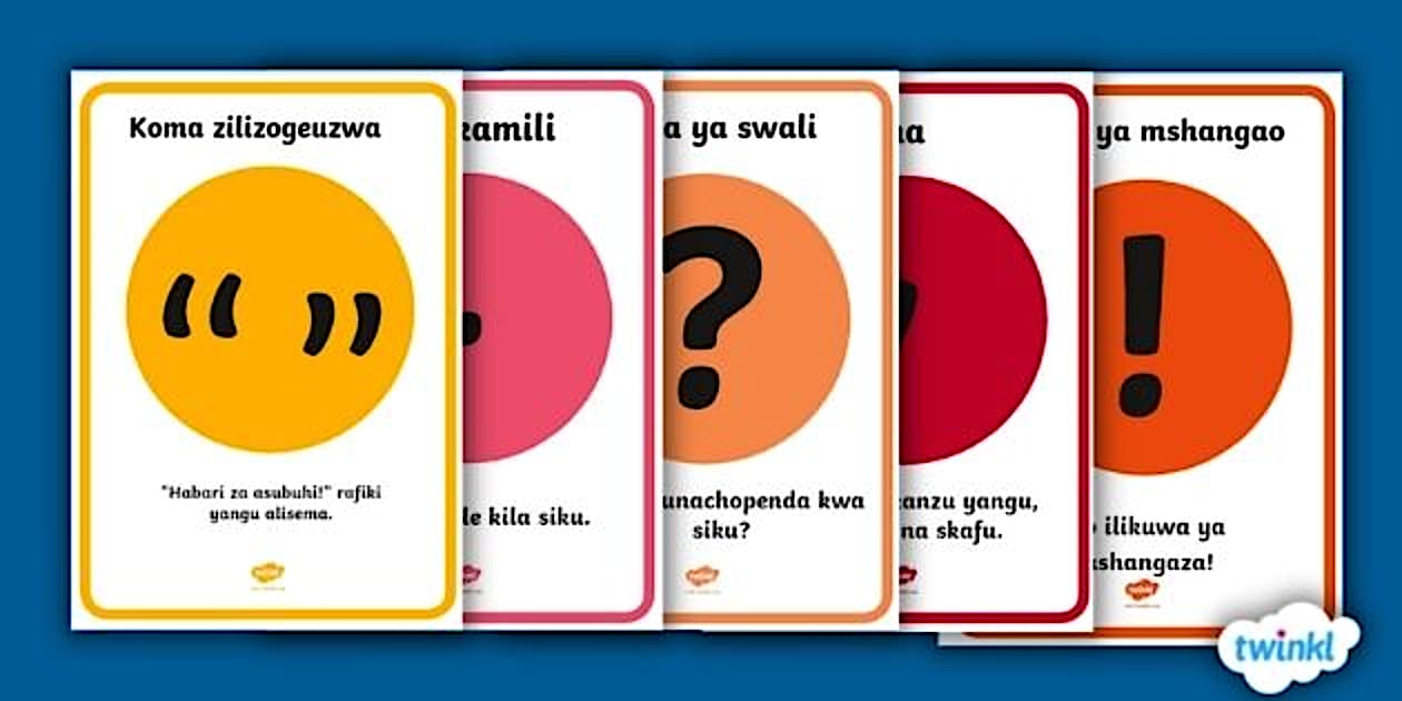 Mabango ya Kuonyesha alama za uakifishaji (Teacher-Made)