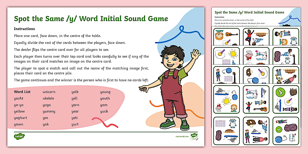 Spot The Same Y Word Initial Sound Game Teacher Made
