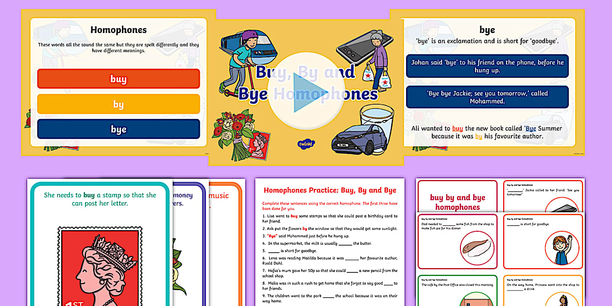 Buy, By and Bye Homophones Resource Pack - Twinkl