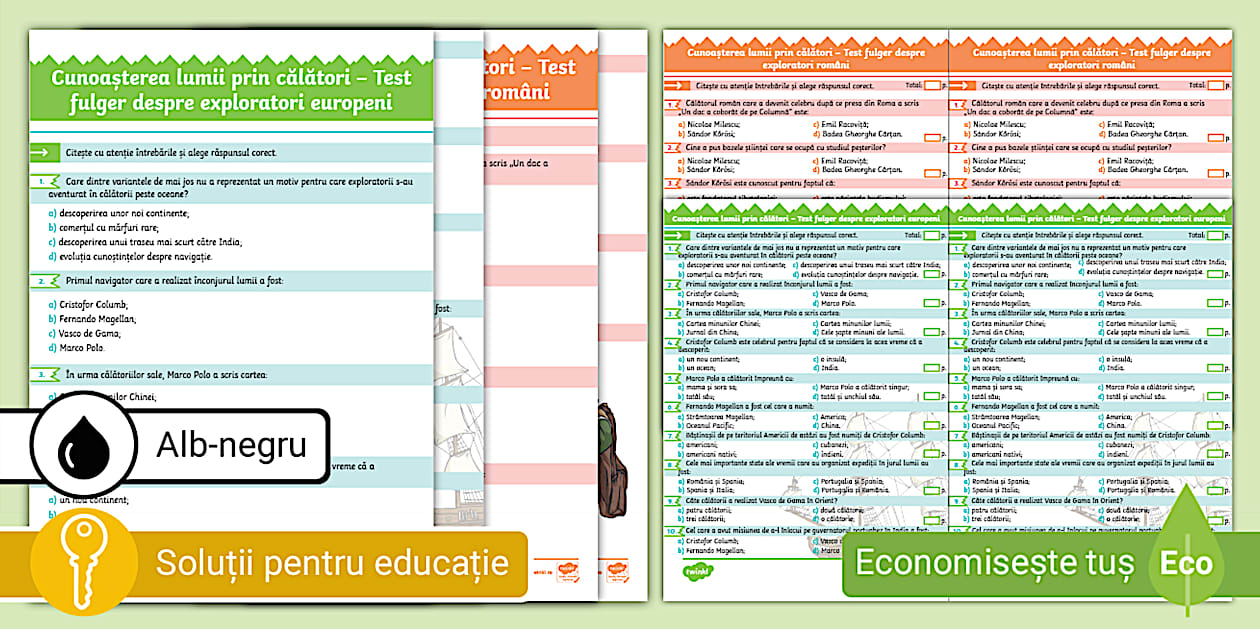 Cunoașterea lumii prin călători – Teste fulger - Twinkl