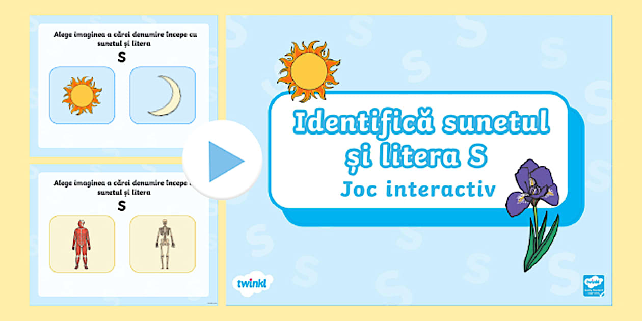 Identifică sunetul și litera S – Joc interactiv - Twinkl