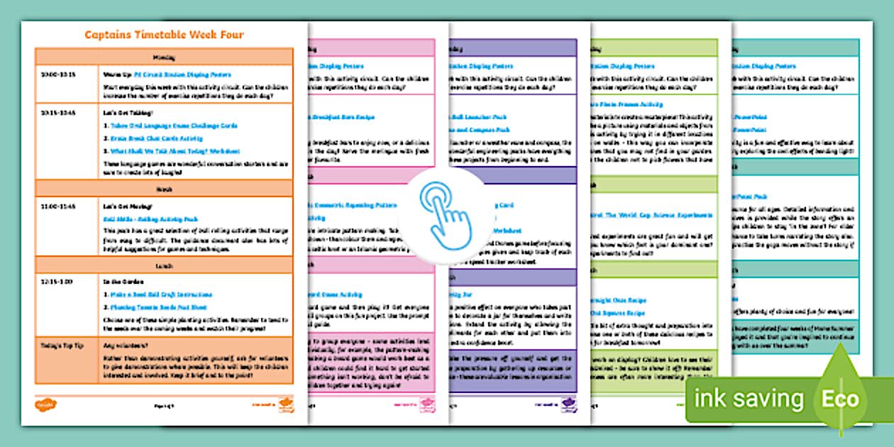 Captains Timetable Week Four (Hecho por educadores) - Twinkl