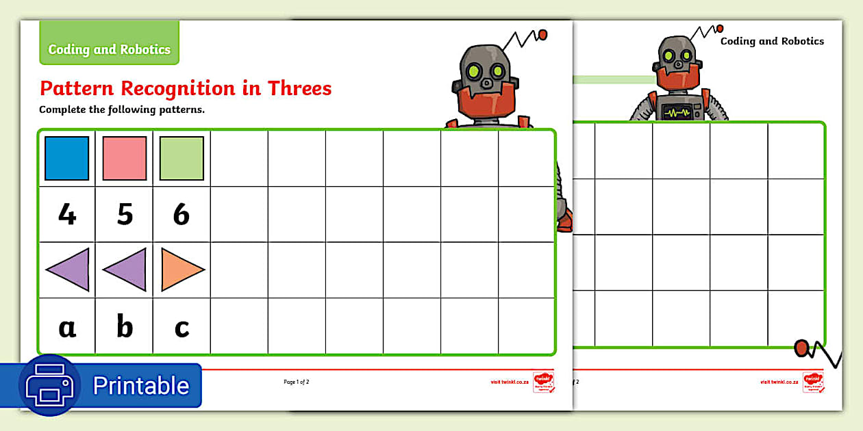 Grade R - Coding - Pattern Recognition: Threes - Twinkl