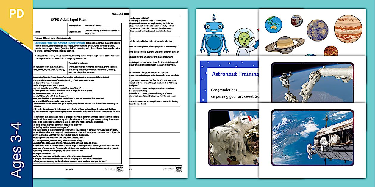EYFS Space Astronaut Training Input Plan, Resource Pack