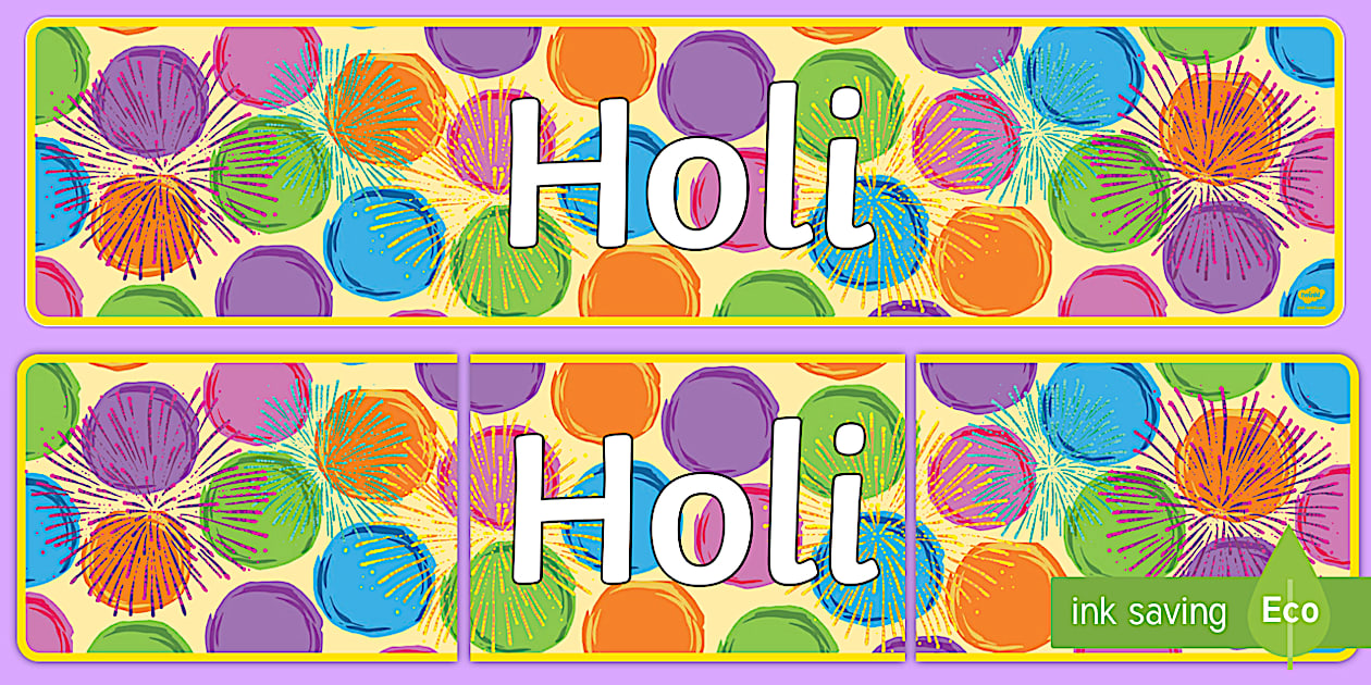 Baner Arddangosfa Gŵyl Holi (Teacher-Made) - Twinkl