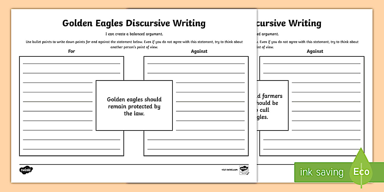 Golden Eagles Discursive Writing Activity Pack - Twinkl