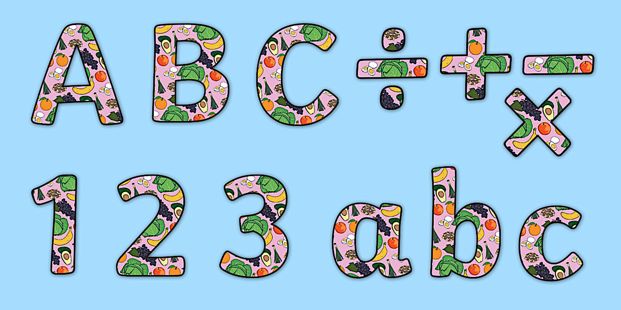 Healthy Eating Small Lowercase Display Lettering - Twinkl