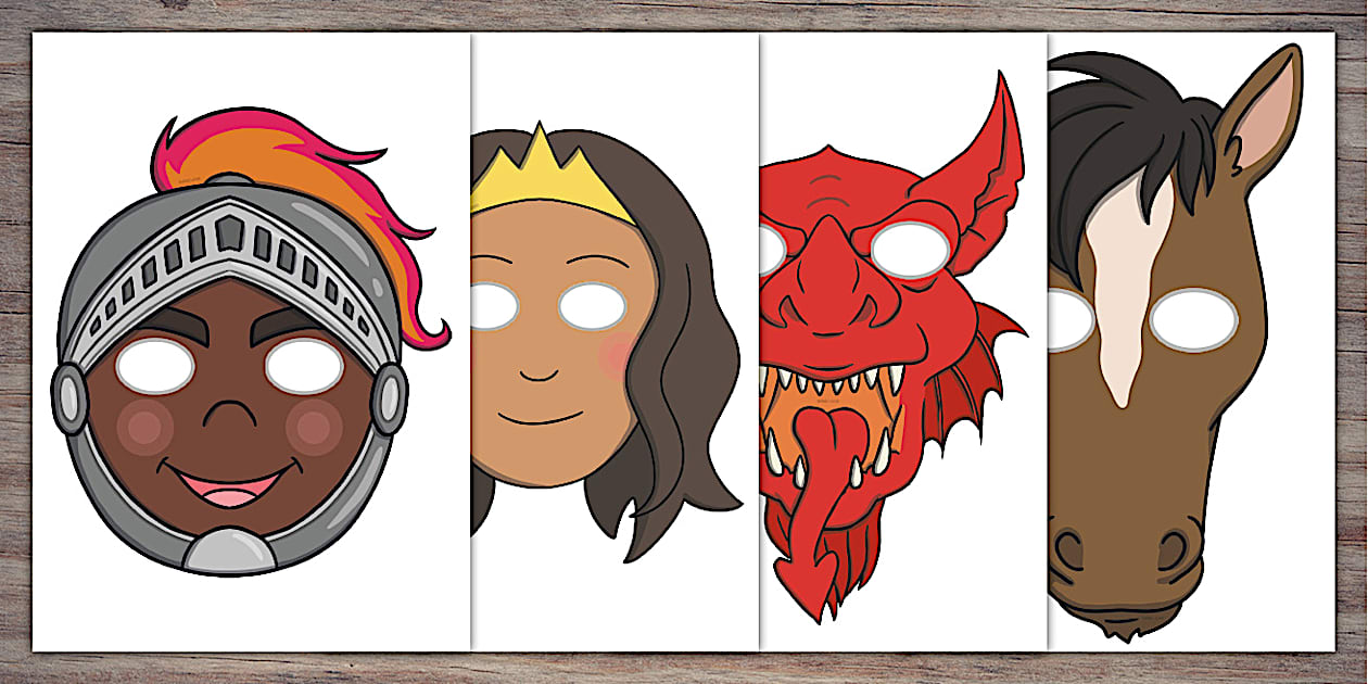 Knights and Castles Masks | Twinkl Party (teacher made)
