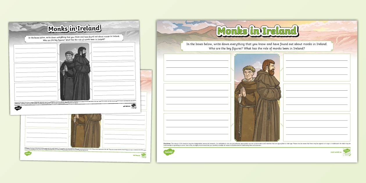 Monks in Ireland Mind Map (Lehrer gemacht) - Twinkl