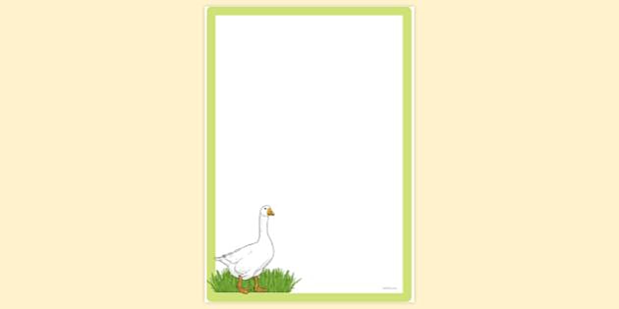 Goose in the Grass Page Border | Page Borders | Twinkl