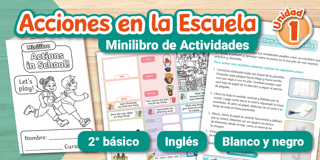 Minilibro | 2° Básico | Inglés | Acciones y Verbos